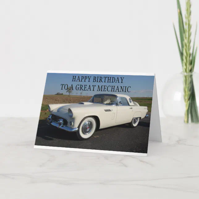 **TO ONE CLASSIC MECHANIC** BIRTHDAY CARD | Zazzle