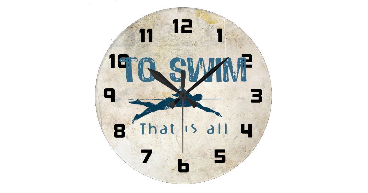 To Swim Large Clock | Zazzle.com