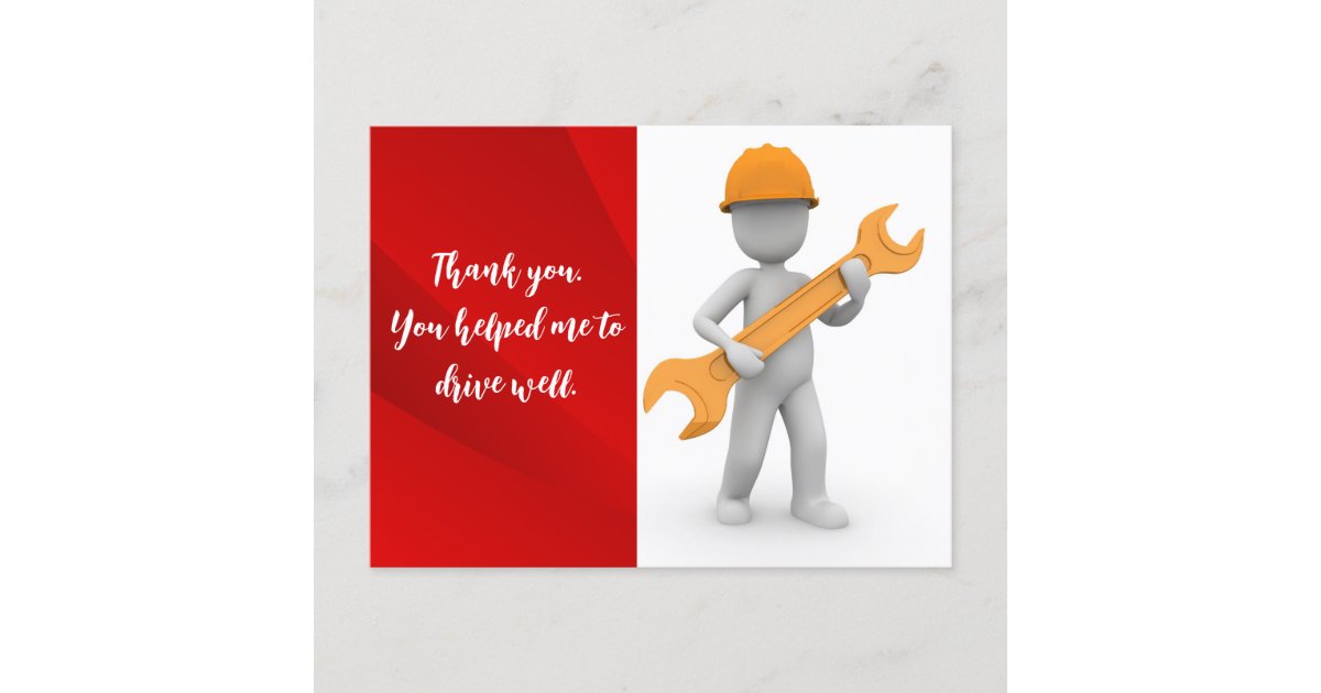 To thank for a mechanic postcard | Zazzle