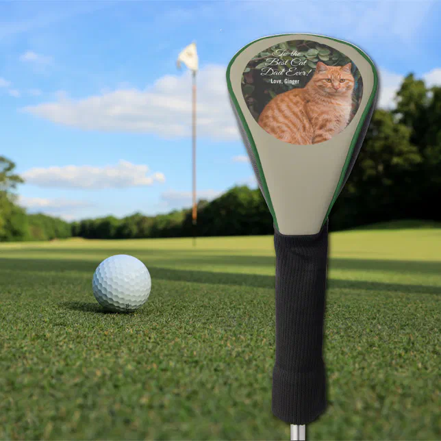 To the Best Cat Dad Ever Custom Photo Golf Head Cover | Zazzle