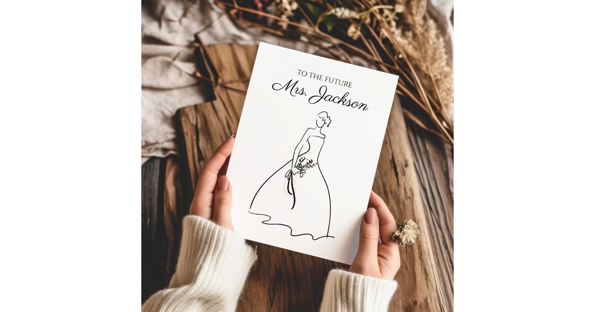 To the Future Mrs Wedding Dress Greeting Card | Zazzle