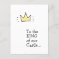 To the KING of our Castle... Cute Father's Day Postcard | Zazzle