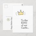 To the KING of our Castle... Cute Father's Day Postcard | Zazzle