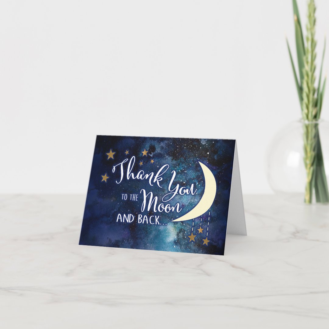 To the Moon and Back Thank You Cards | Zazzle
