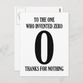 To The One Who Invented Zero Postcard | Zazzle