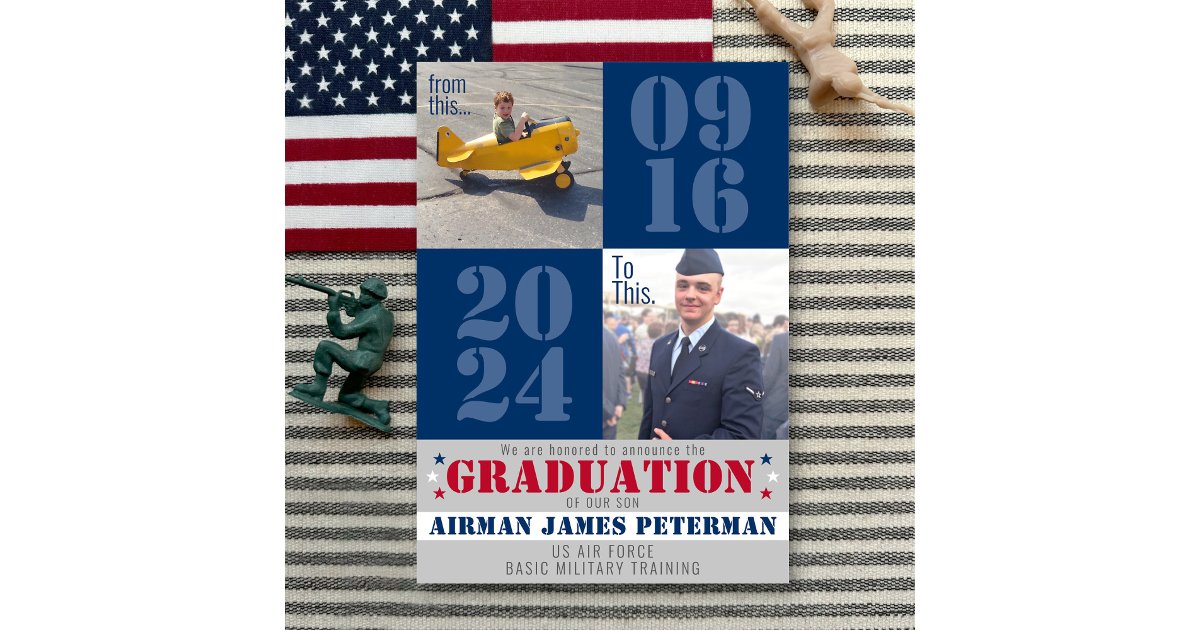 To THIS Military Basic Training Graduation Photo Announcement | Zazzle