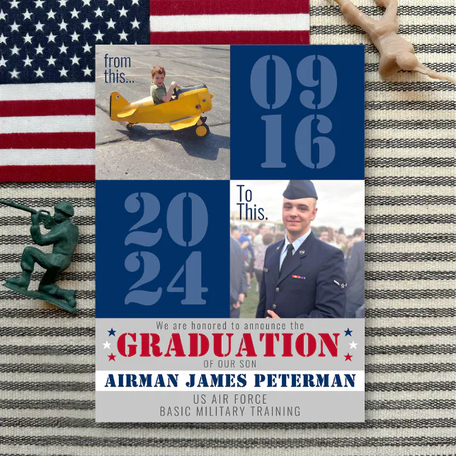 To THIS Military Basic Training Graduation Photo Announcement | Zazzle