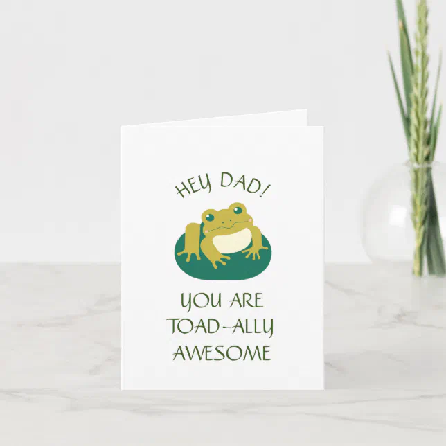 Toad-ally Awesome Dad Father's Day Greetings Thank You Card | Zazzle