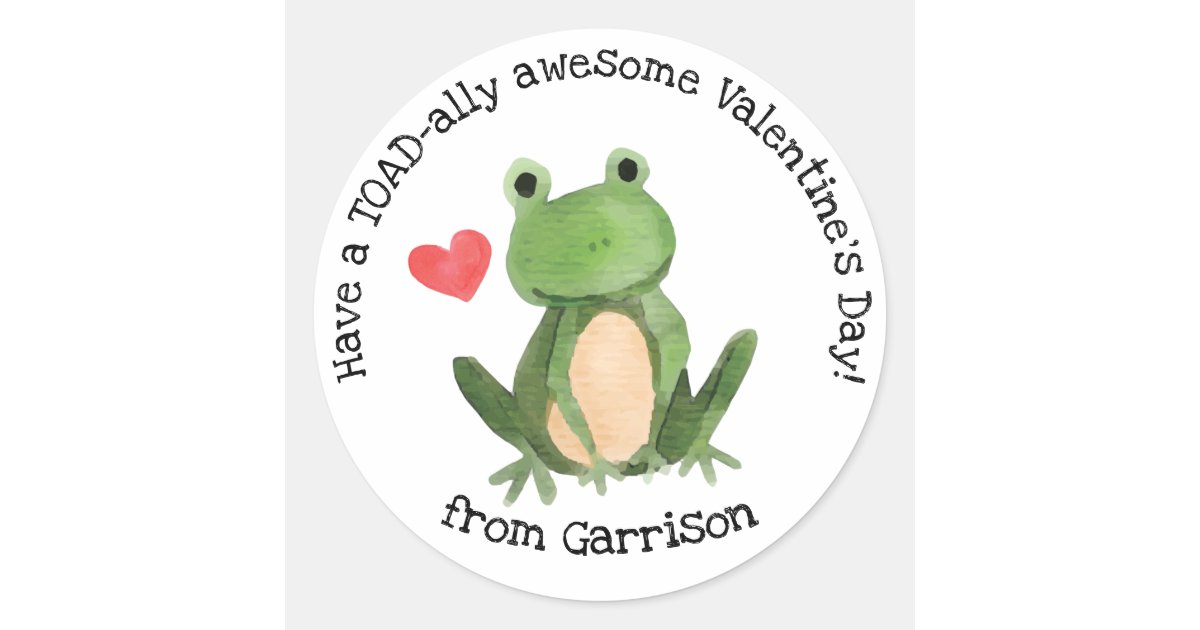 Toad-ally Awesome Valentine Sticker | Zazzle