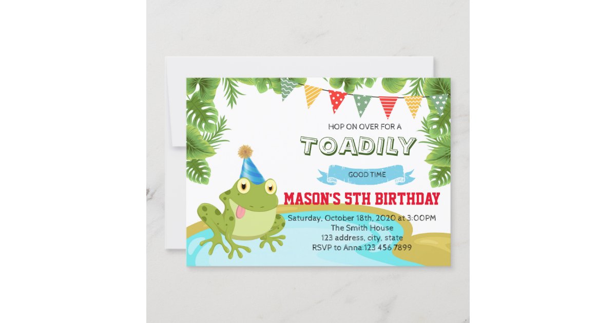 Toad birthday party invitation | Zazzle