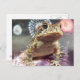 Toad frog standing up against firework background postcard | Zazzle