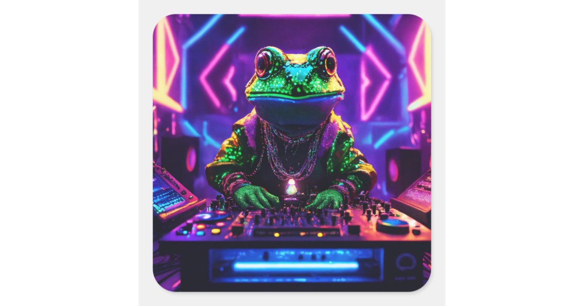 Toad party square sticker | Zazzle