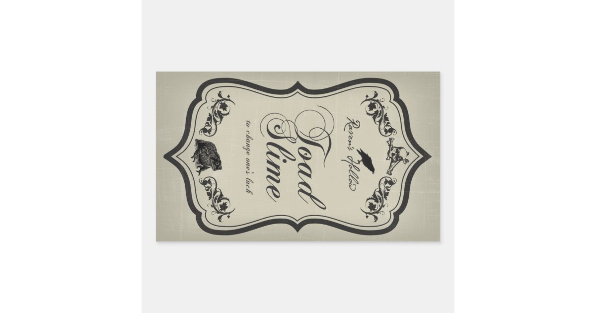 Toad Slime Halloween Jar Sticker Label | Zazzle