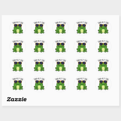 Toadally Cool Funny Toad Pun Classic Round Sticker | Zazzle