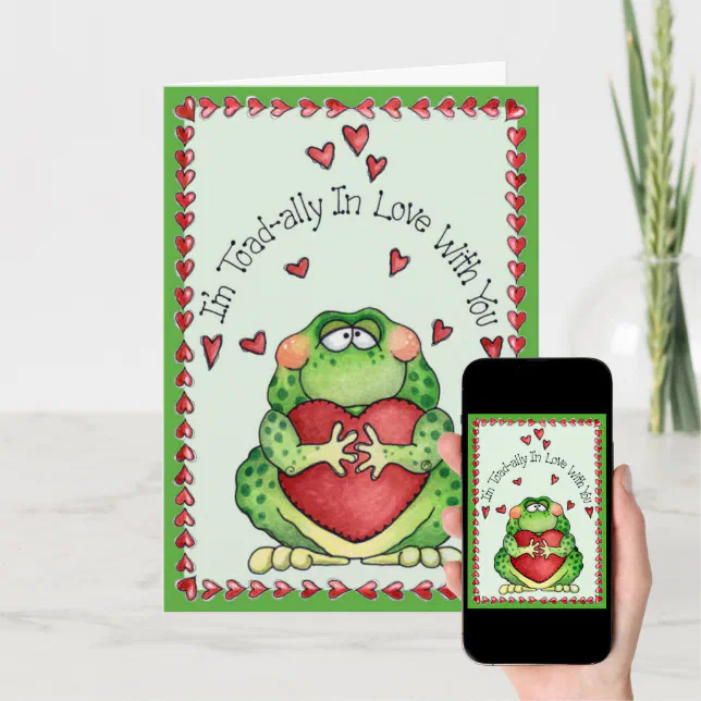 Toadally in Love - Greeting Card | Zazzle