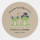 ©Toadally in Love Rustic Frog Couple Wedding Classic Round Sticker | Zazzle