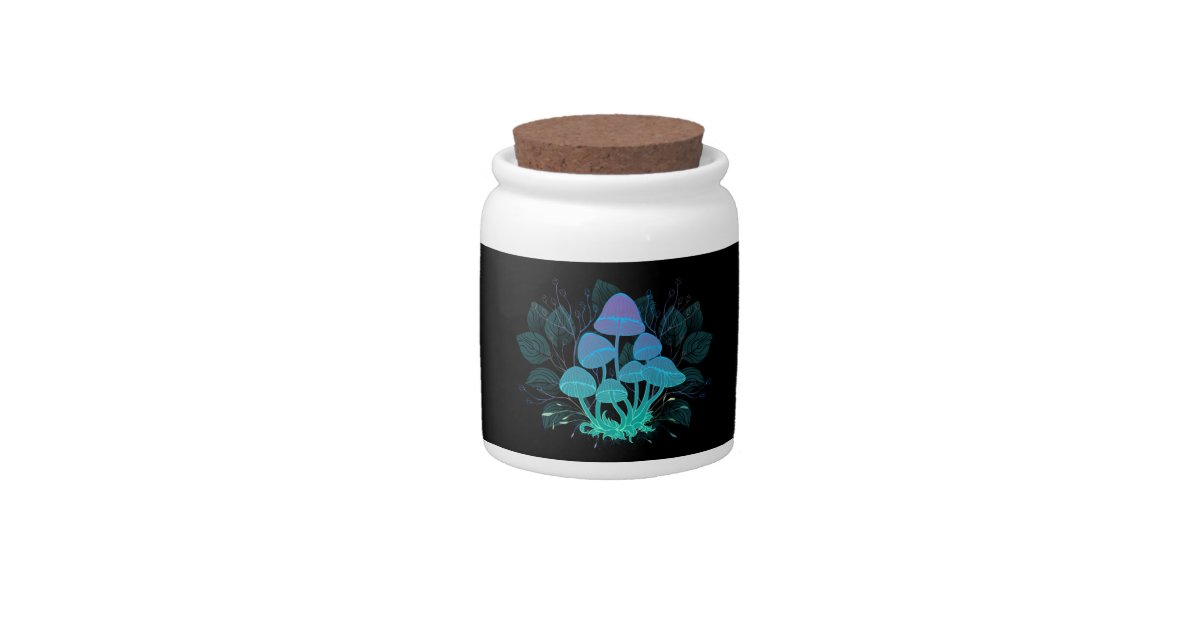 Toadstools in Bushes Candy Jar | Zazzle