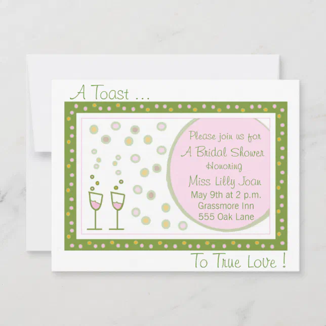toast, A Toast ..., To True Love ! Invitation | Zazzle