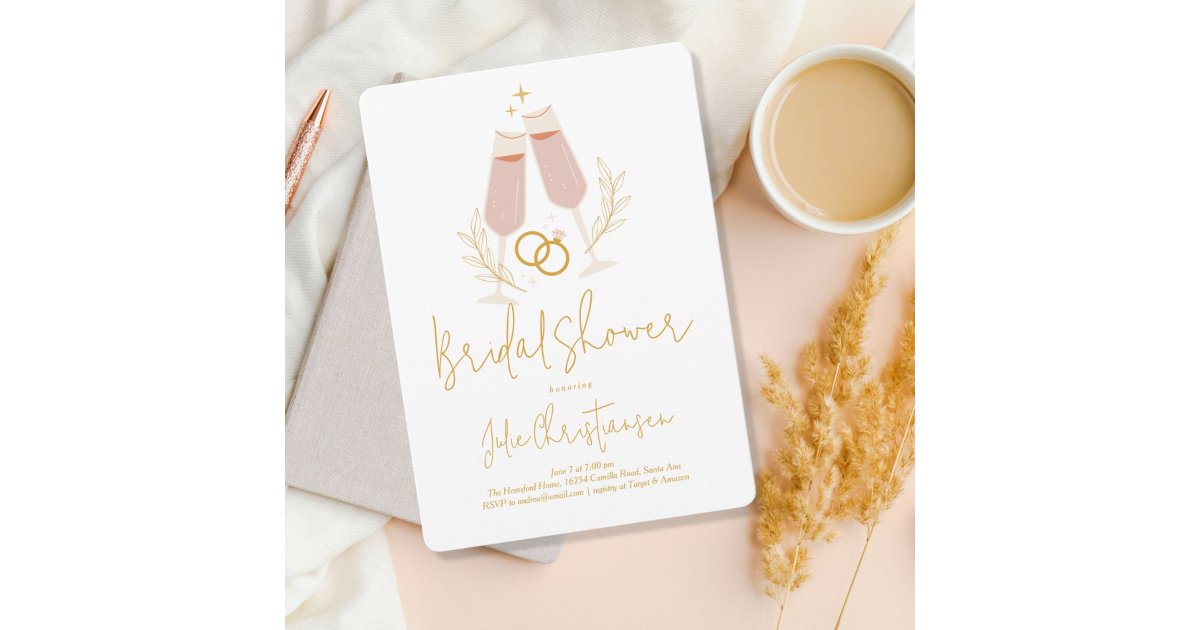 Toast Celebration Bridal Shower Invitation | Zazzle