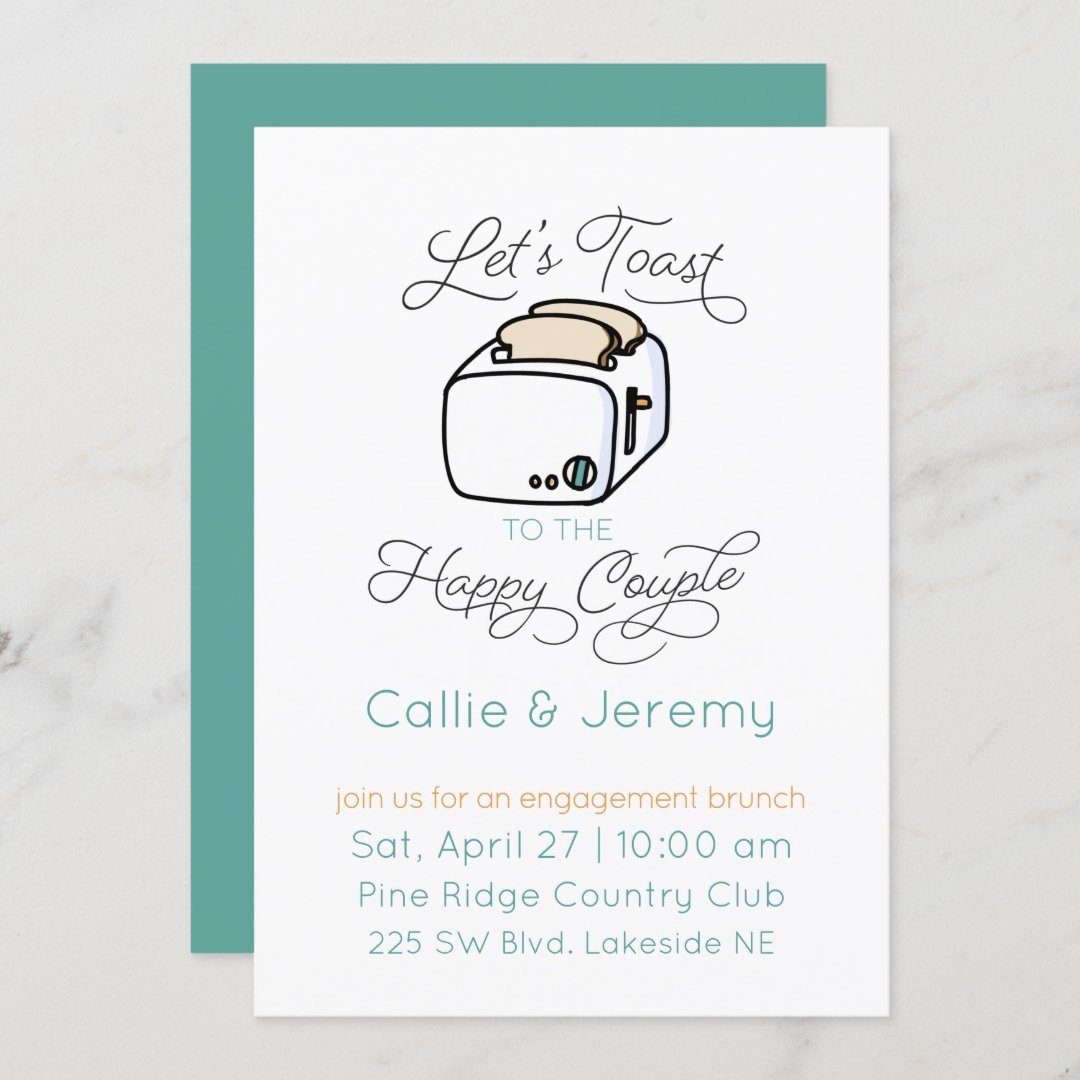 Toast Engagement Party Invitation | Zazzle