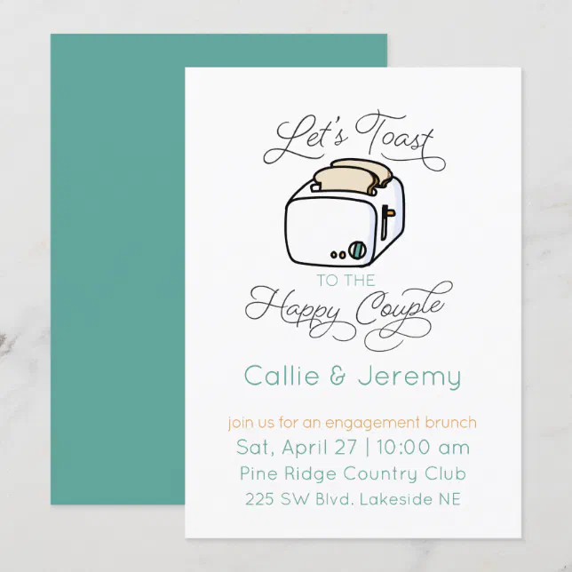 Toast Engagement Party Invitation | Zazzle