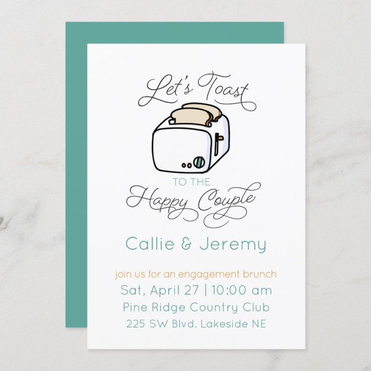 Toast Engagement Party Invitation | Zazzle