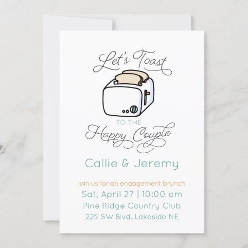 Toast Engagement Party Invitation | Zazzle