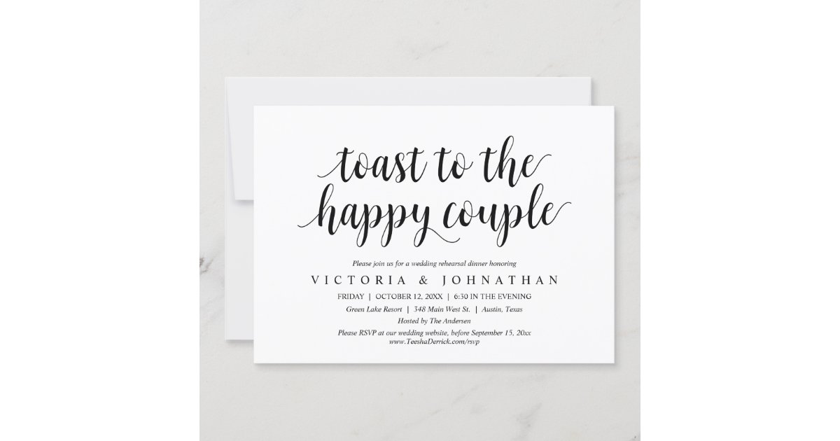 Toast to the happy couple Wedding Rehearsal Dinner Invitation | Zazzle