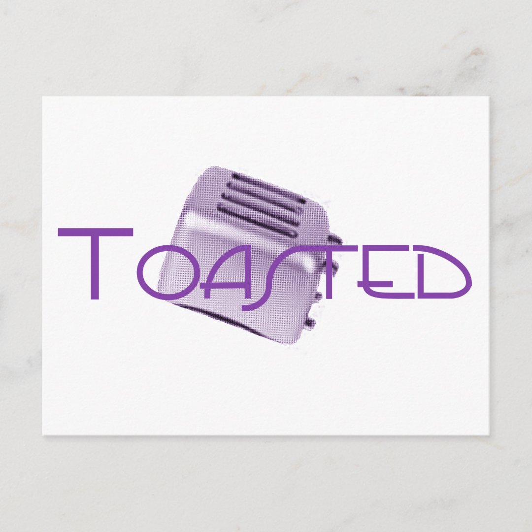 Toasted - Retro Toaster - Purple Postcard | Zazzle