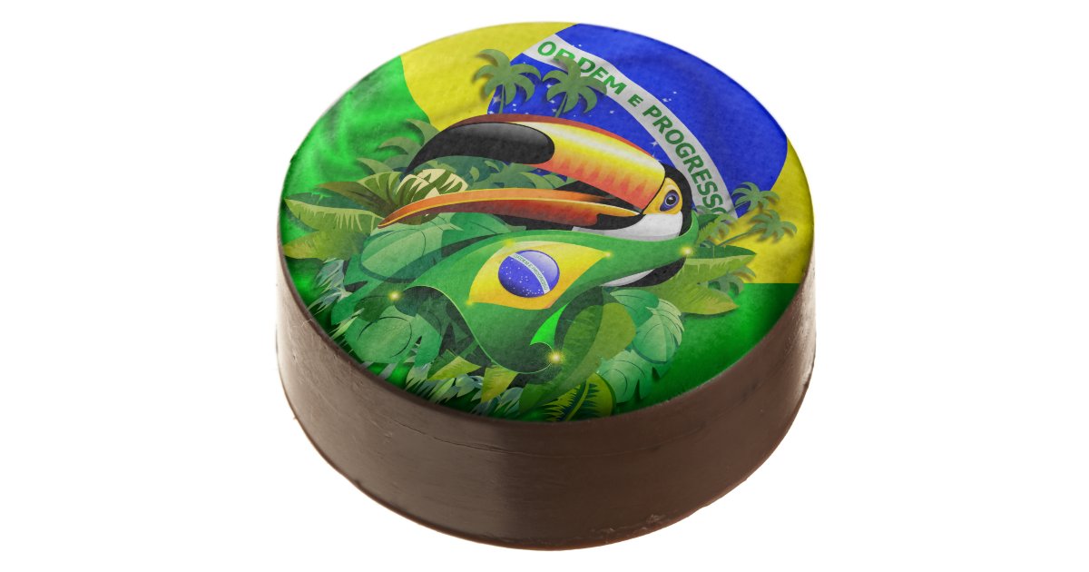 Toco Toucan with Brazil Flag Chocolate Covered Oreo | Zazzle