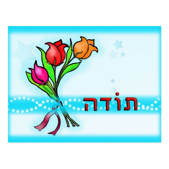 Toda תודה Hebrew Thank You Greeting Card | Zazzle.com
