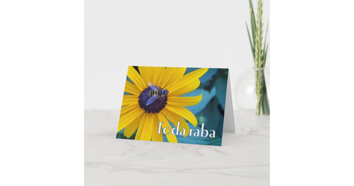 Toda Raba Thanks You in Hebrew with Bee Card | Zazzle