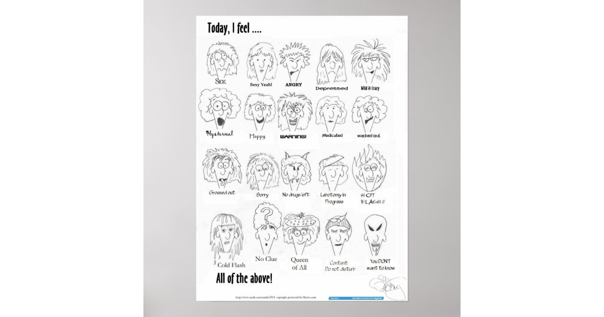 Today I feel... Poster | Zazzle