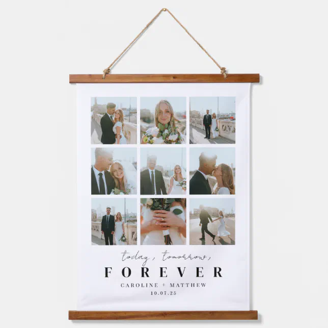 Today Tomorrow Forever Wedding Photo Wall Tapestry | Zazzle