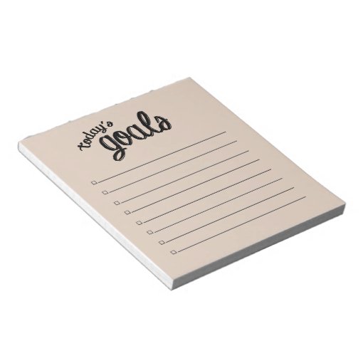TODAY'S GOALS Notepad | Zazzle