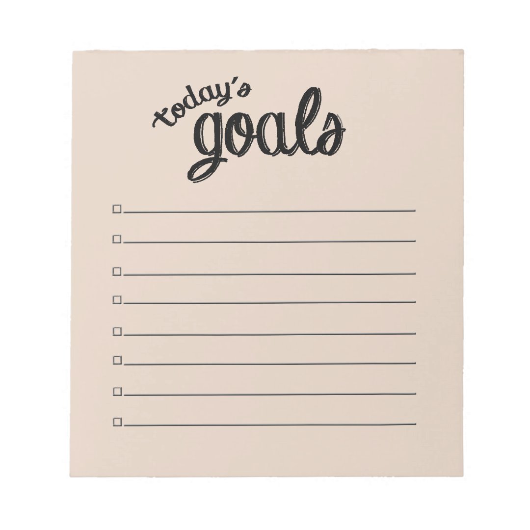 TODAY'S GOALS Notepad | Zazzle