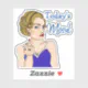 Today's Mood, Retro Lady Flipping the Bird Sticker | Zazzle