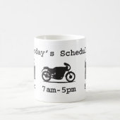 Today's schedule mug - coffee, 2wheels, & beer | Zazzle
