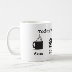 Today's schedule mug - coffee, 2wheels, & beer | Zazzle