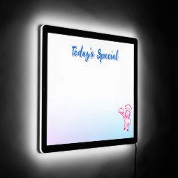Today's Special Restaurant Menu Whiteboard Script LED Sign | Zazzle