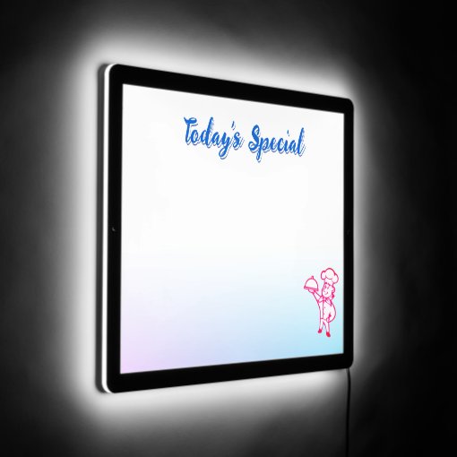 Today's Special Restaurant Menu Whiteboard Script LED Sign | Zazzle