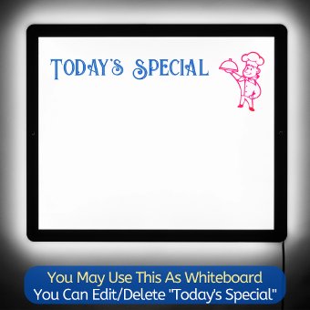 Today's Special Whiteboard Menu Restaurant Chef LED Sign | Zazzle