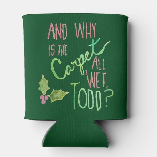 Todd and Margo Double-Sided Holiday Can Cooler | Zazzle