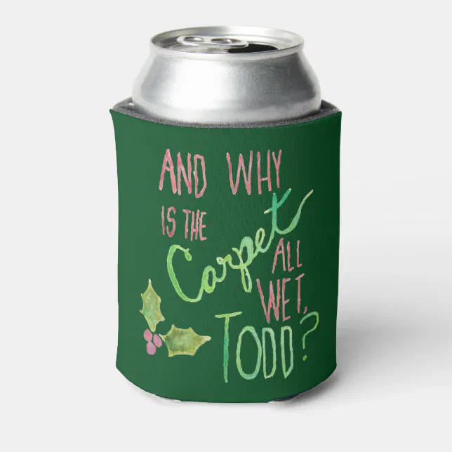 Todd and Margo Double-Sided Holiday Can Cooler | Zazzle