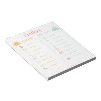 Toddler Routines Checklist Notepad | Zazzle