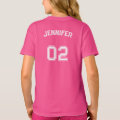 Toddler Teen Girl Name Jersey Number Pink Sports T-Shirt | Zazzle