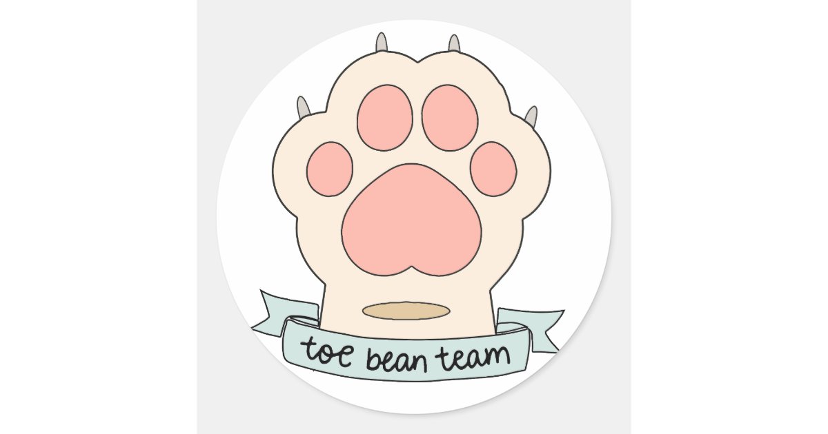 toe bean team classic round sticker | Zazzle