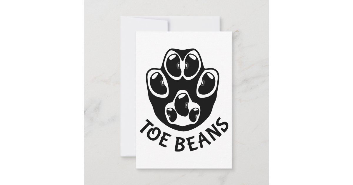 Toe Beans - Black Beans Thank You Card | Zazzle
