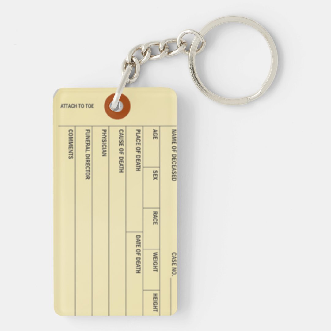 Toe Tag Key Chain | Zazzle