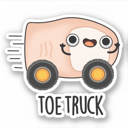 Toe Truck Funny Anatomy Body Parts Pun Sticker | Zazzle.com